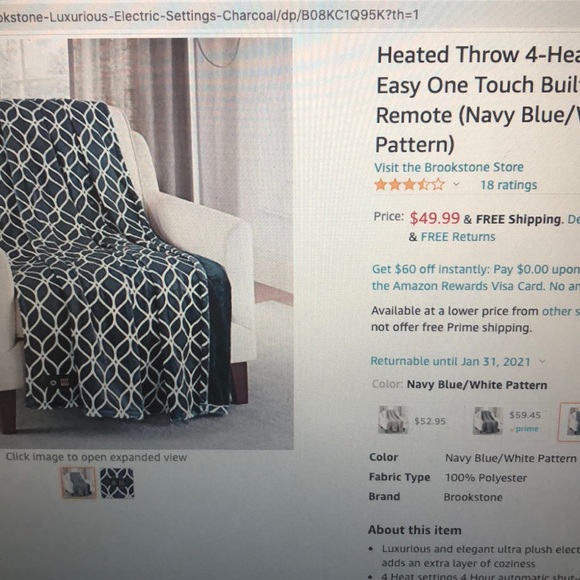 Brookstone | Bedding | Brookstone Heated Throw | Poshmark